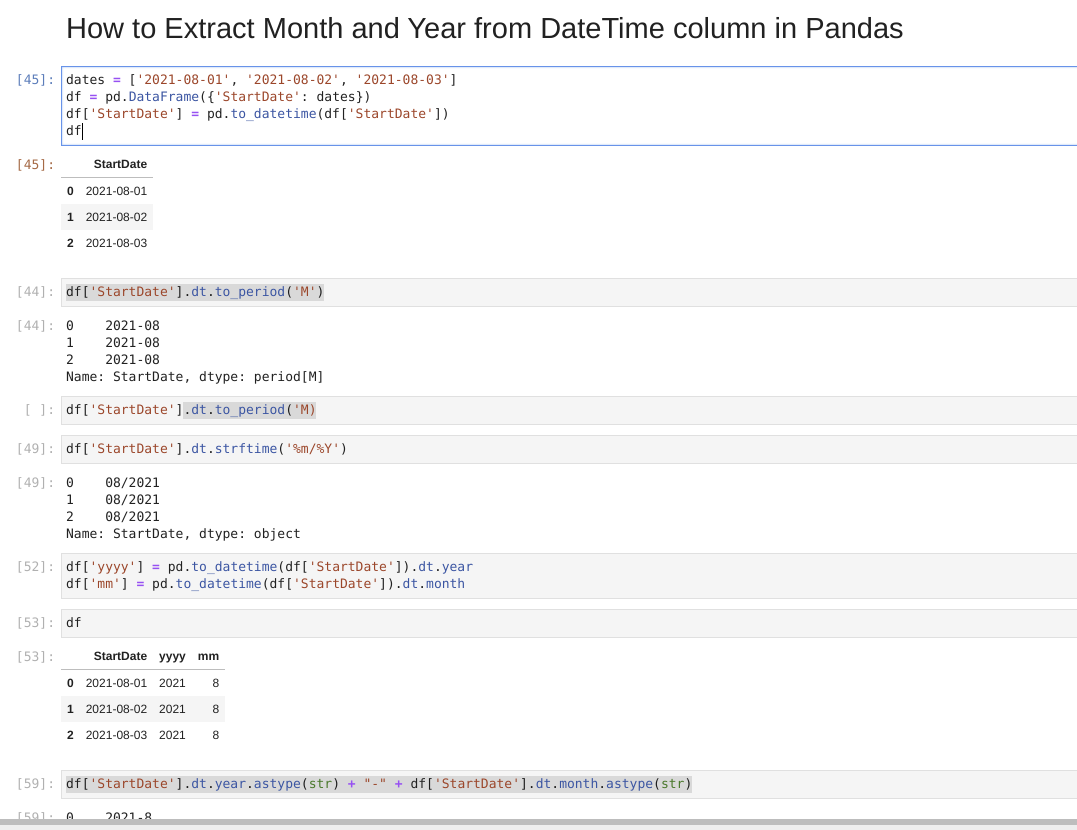 How To Extract Month And Year From Datetime Column In Pandas 49800