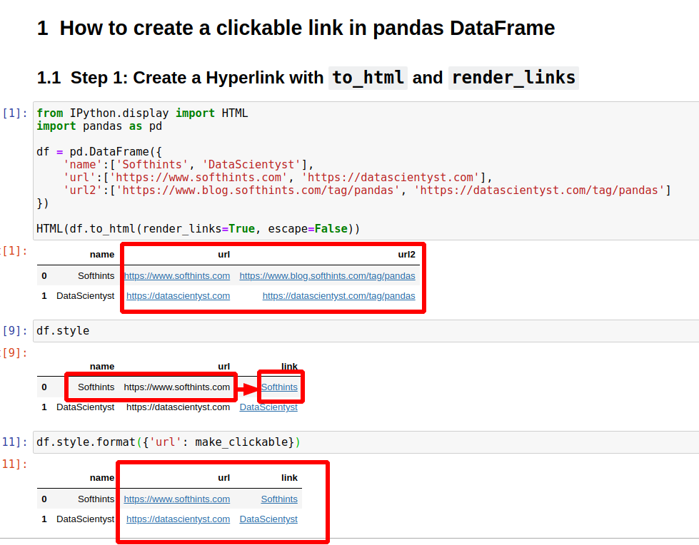 How To Create A Clickable Link S In Pandas DataFrame And JupyterLab