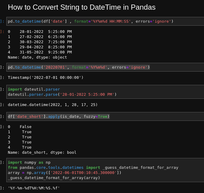 How To Convert String To DateTime In Pandas